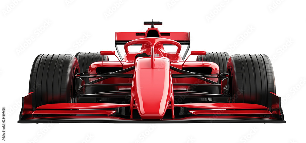 Professional F1 Car Racer isolated in motion on transparent background ...
