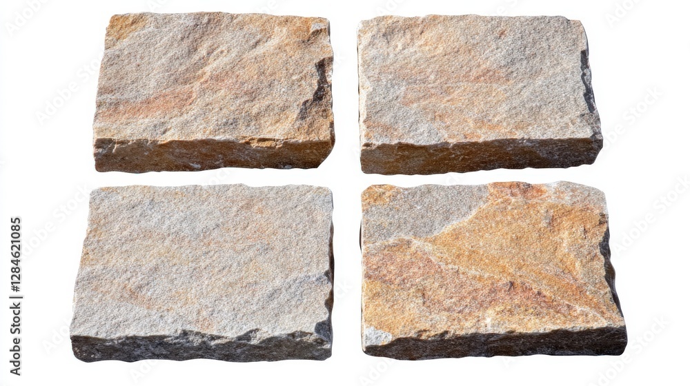 Four equal dimension square tiles made from Pinehurst Ledgestone on a ...