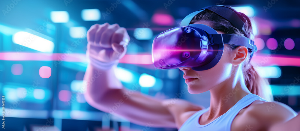 Virtual fitness, VR workout, immersive training, digital exercise ...
