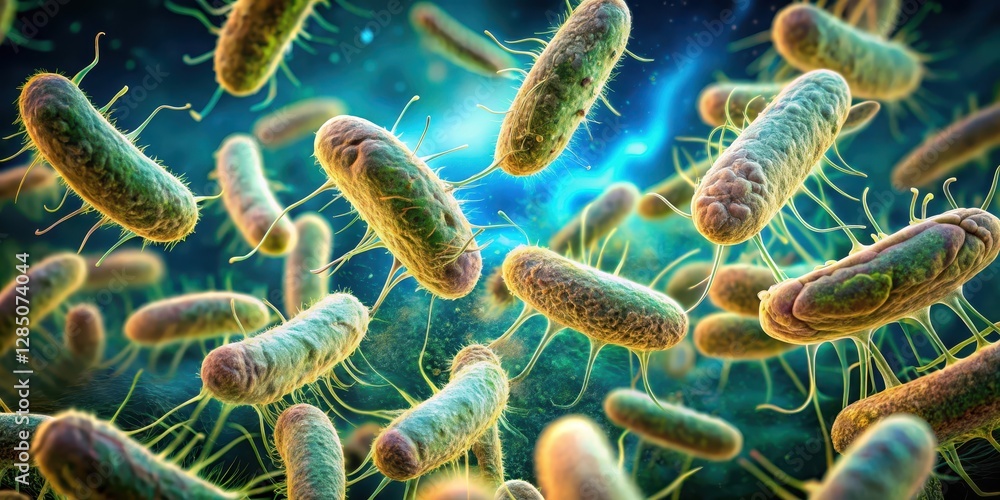 Pseudomonas aeruginosa bacteria in biofilm formation with flagella ...