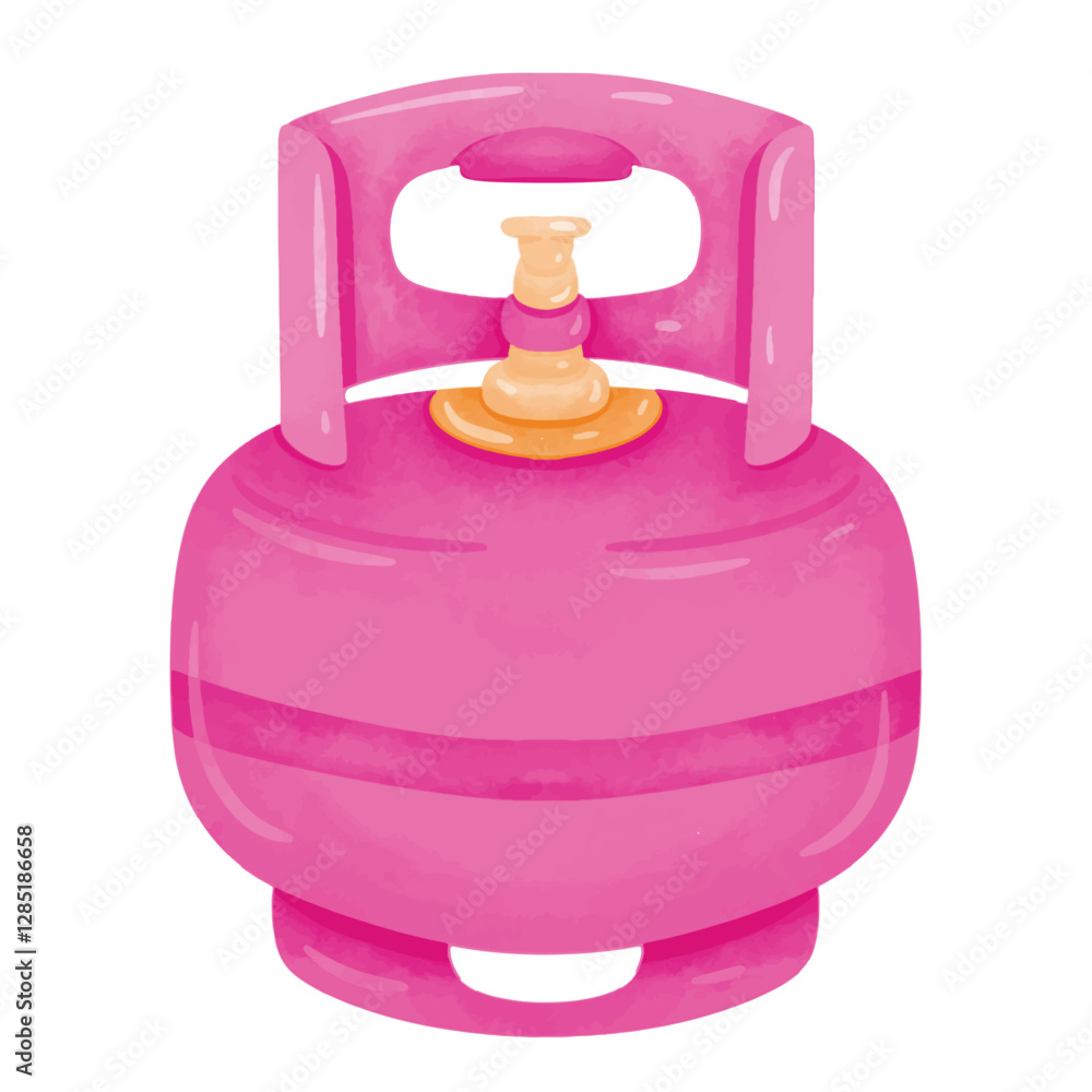 Pink LPG gas cylinder bottle illustration vector, gambar tabung gas LPG ...