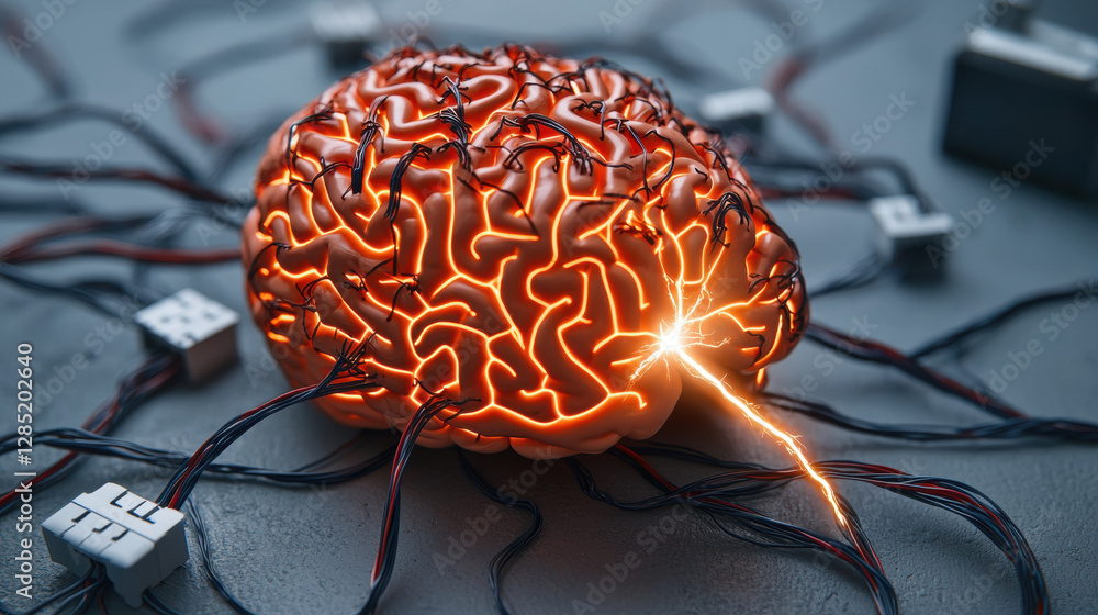 Conversion disorder psychology cognitive FND. A digital brain with ...