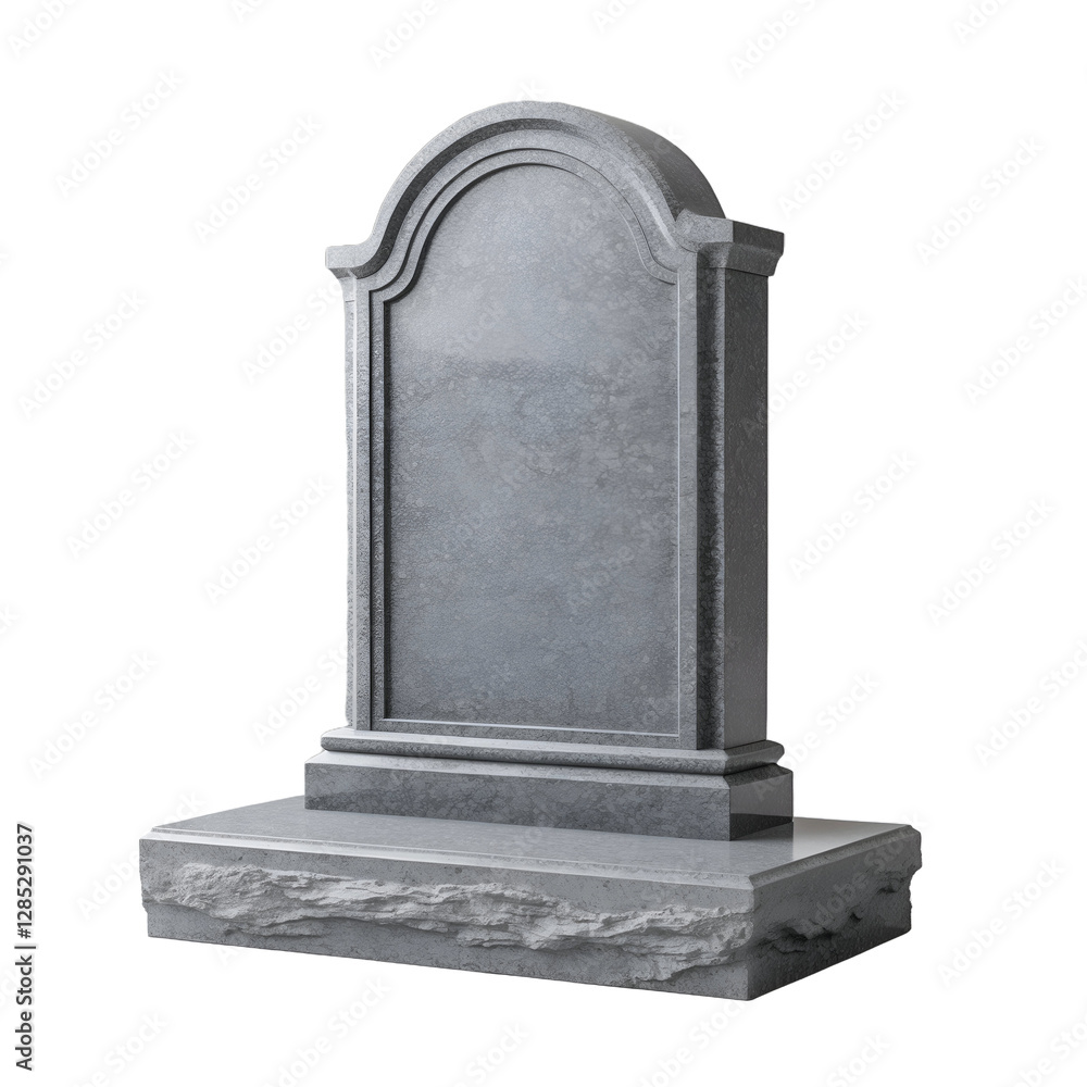 Empty granite gravestone with clean surface, isolated on transparent ...