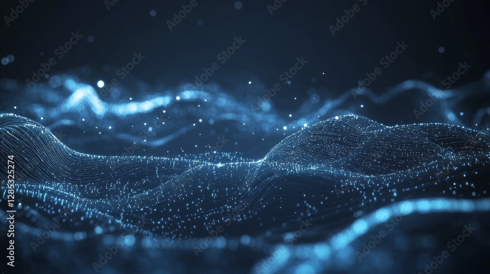 Ilustración de Stock Quantum computer technology concept with blue futuristic circuit board ...