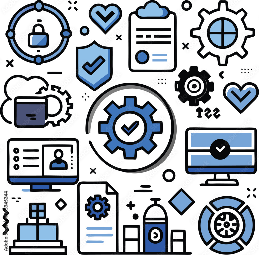 "DevOps Methodology and Software Development Icon Set" features symbols ...