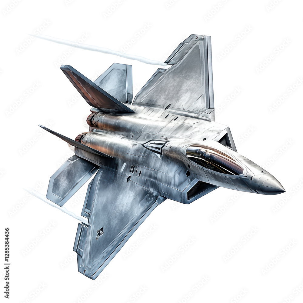 Isolated Advanced Stealth Fighter Jet Soaring Through the Air Stock ...