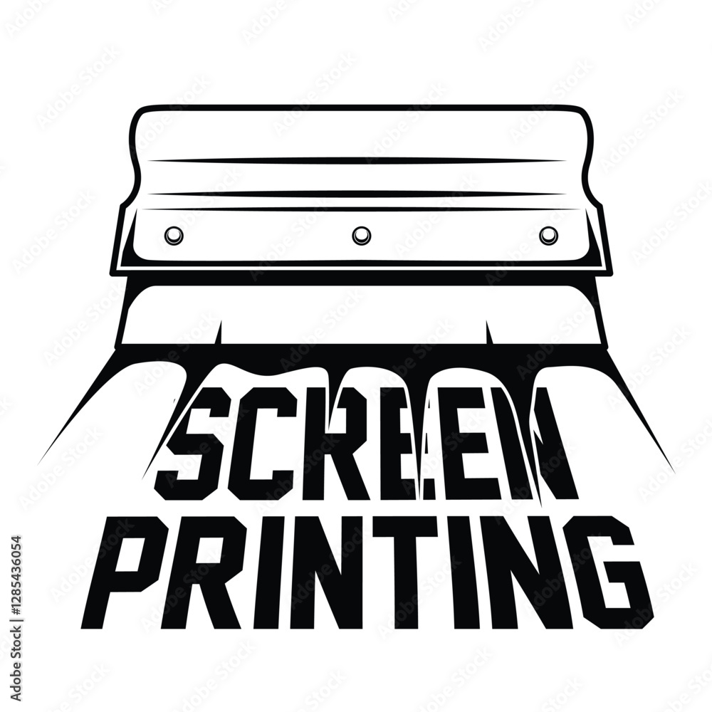 Wood screen printing squeegee vector illustration. Screen printing ...