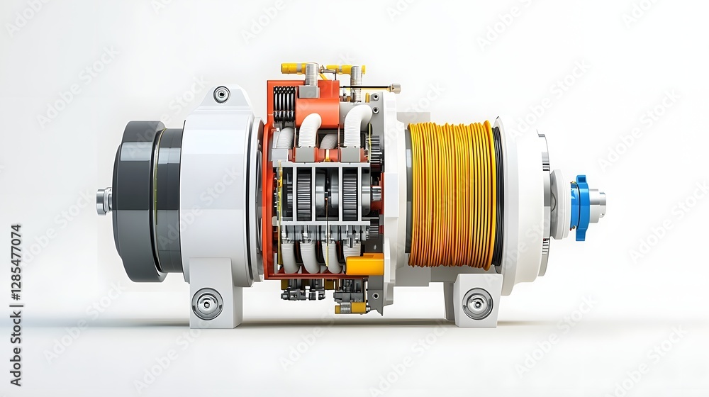 Detailed Cross Section Diagram Of An Electrical Transformer Revealing Its Internal Structure