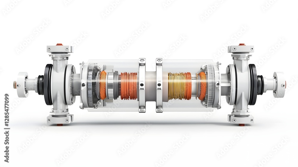 Detailed cutaway cross section diagram of an electrical transformer ...