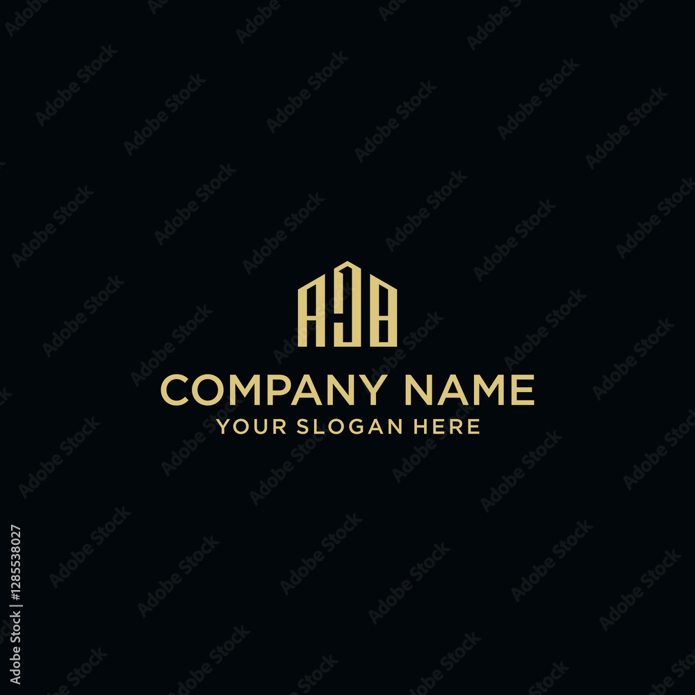 ADB letter logo in the form of hexagons and cube logos with letter ...