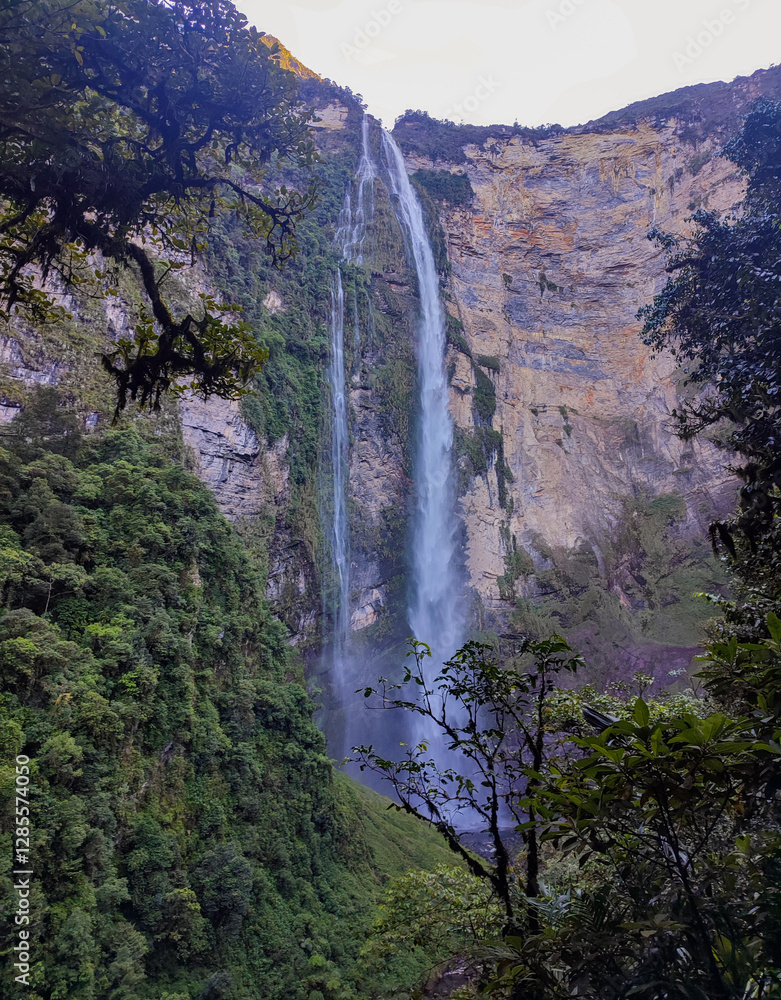 Gocta waterfall close to Cocachimba village, Norther Peru, South ...