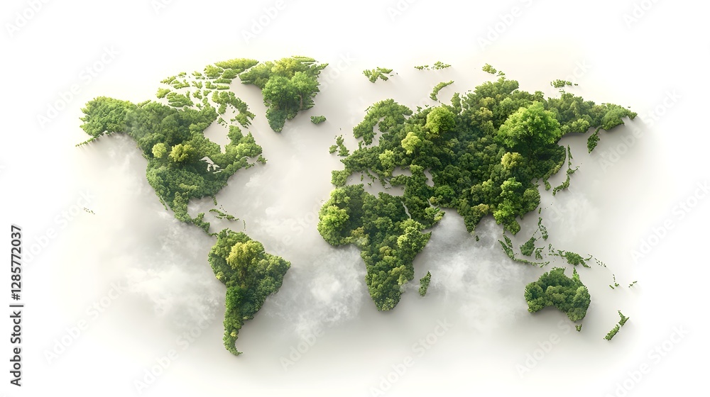 Simplified infographic world map showcasing the location and extent of ...