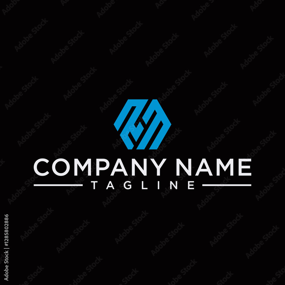 RM letter logo in the form of hexagons and cube logos with letter ...