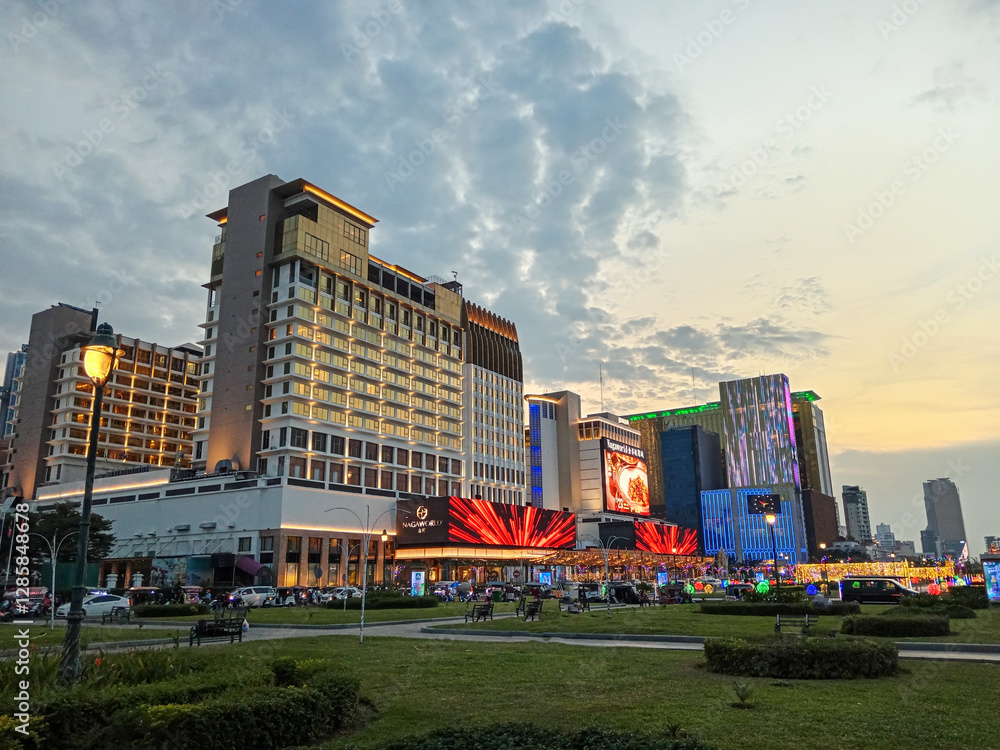 Phnom Penh, Cambodia - February 22, 2025: Exterior view of NagaWorld ...