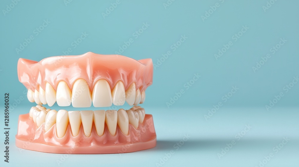 Model of a tooth with missing teeth highlighting an abstract dental ...