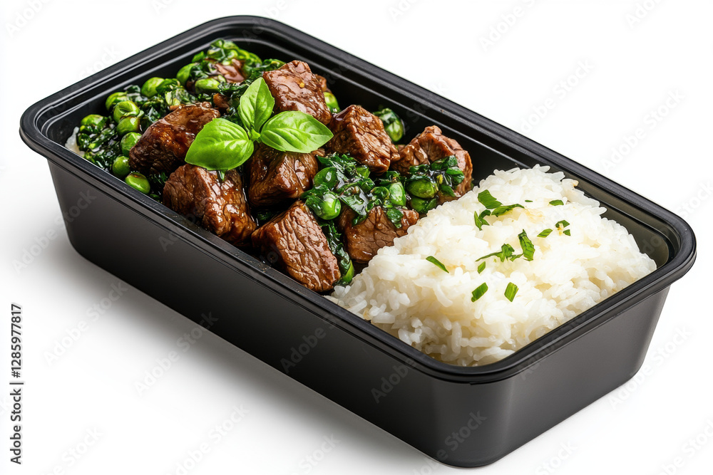 Food in black plastic box, Black plastic rectangular food photography ...