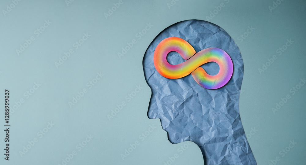 World Autism Day Concepts. represent by a Rainbow Infinity Symbol on ...