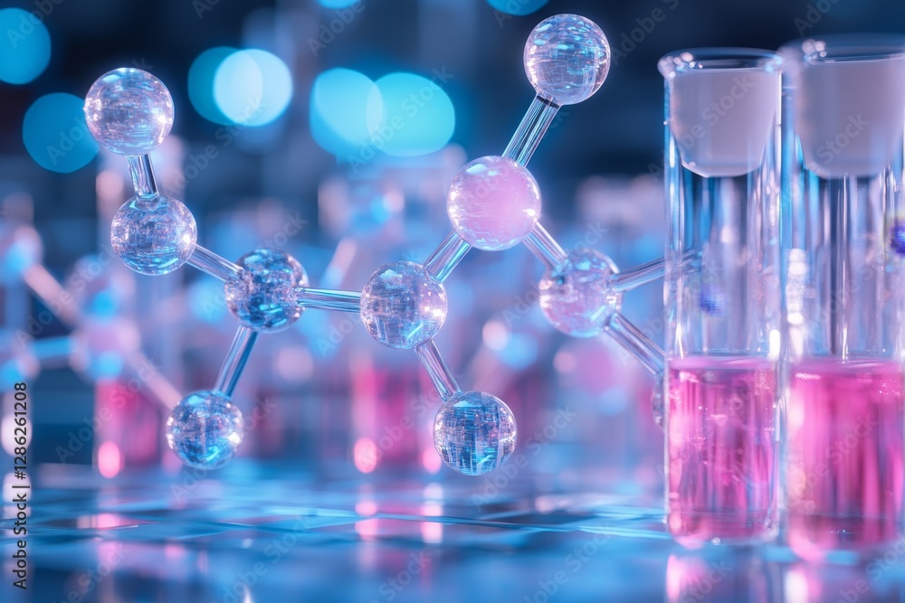 Scientific experiment showcases molecular structure with colorful ...