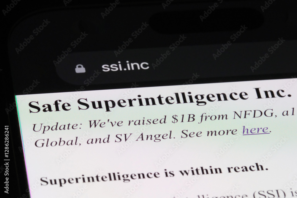 Shanghai,China-Feb.23rd 2025: Safe Superintelligence company brand logo ...
