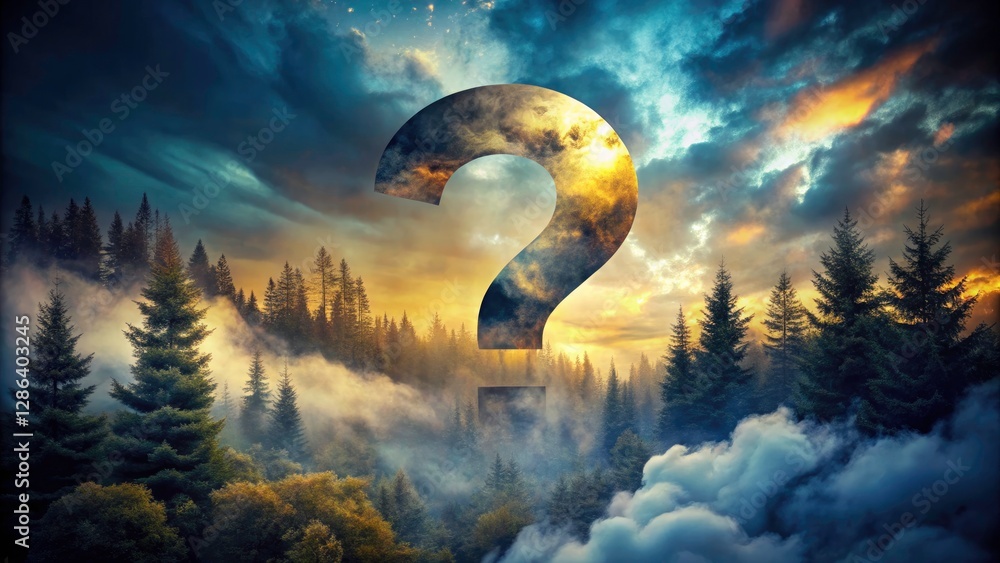 Double Exposure Question Mark Photography, Surreal Mystery, Abstract ...