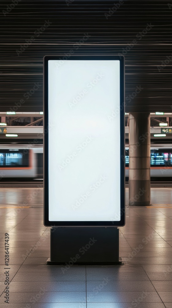 Vertical city billboard mockup; modern 6-sheet digital ad display in ...
