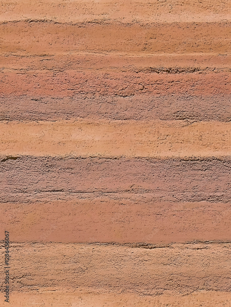 seamless rammed earth clay texture tile top view natural red brown ...