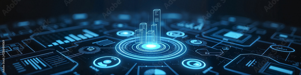 LinkedIn background with futuristic holographic interface displaying ...