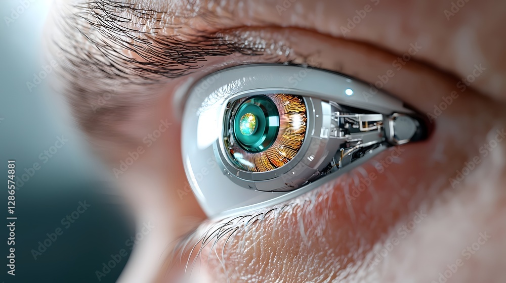 Close up view of a bionic eye implant showcasing the latest ...