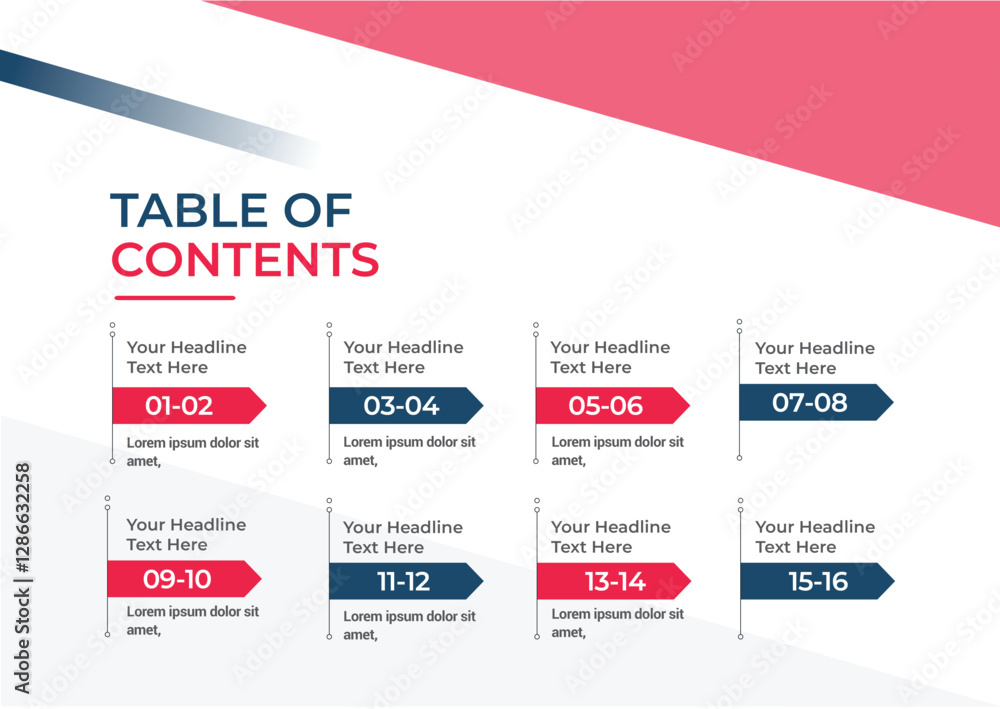 Table of content template a4 page print business profile annual report ...