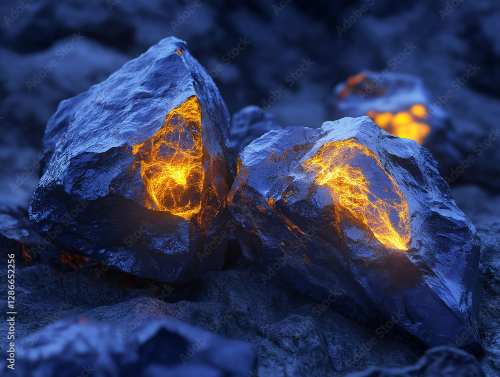Rare earth minerals industry. Elements mining energy. Extraction ...