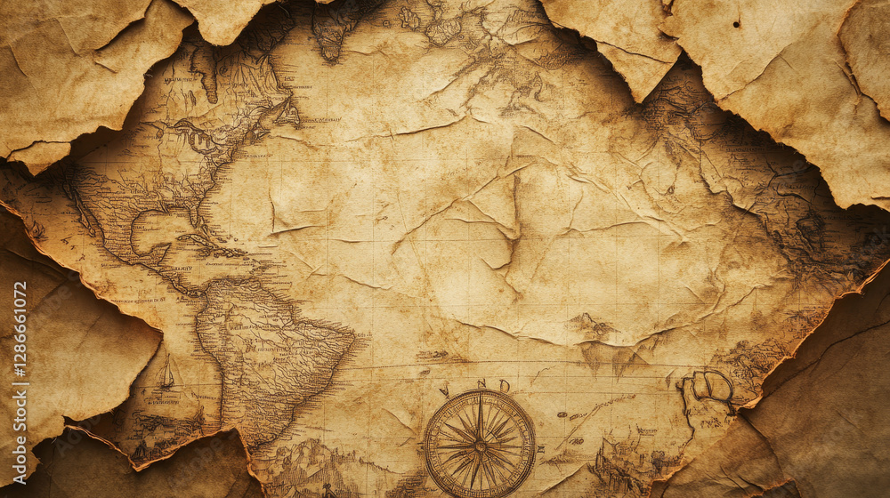 Old scroll papyrus parchment paper map background vector set. Isolated ...