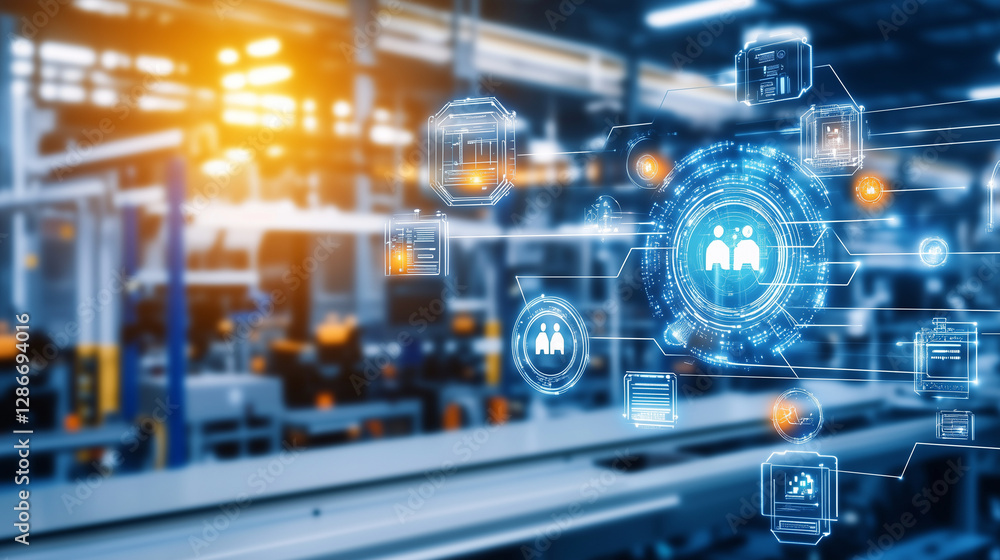 A modern industrial plant equipped with IoT (Internet of Things ...