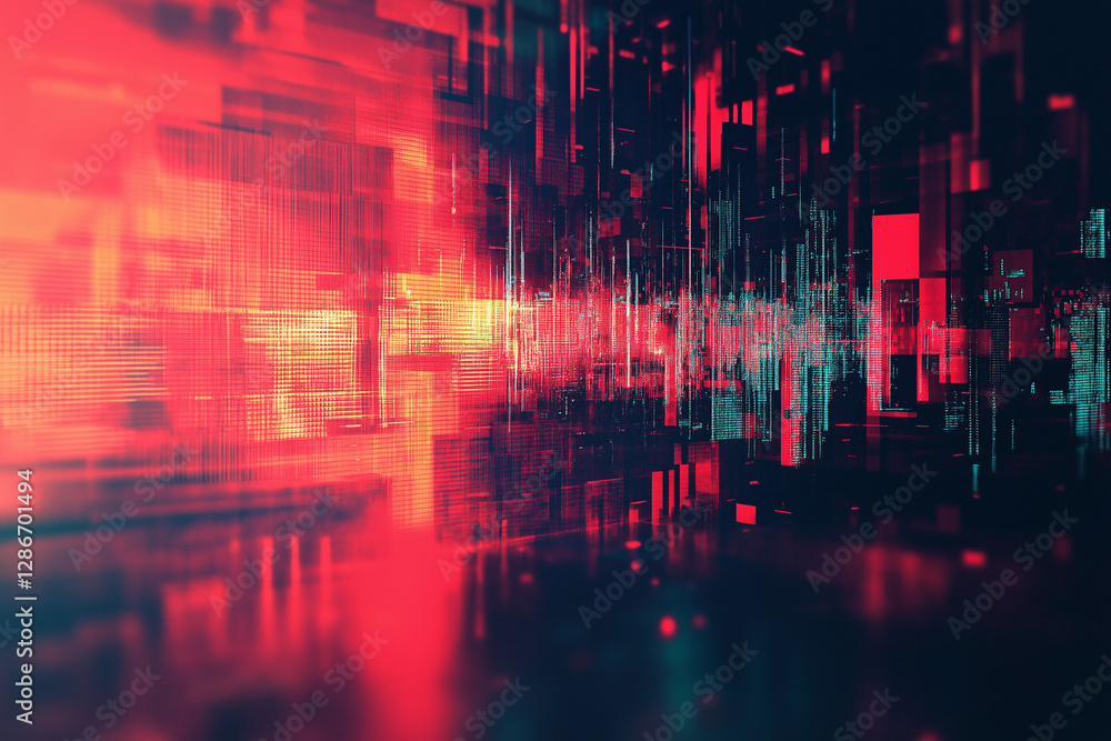 Technical Difficulties Screen with Glitch Effect and Distorted Pixels ...