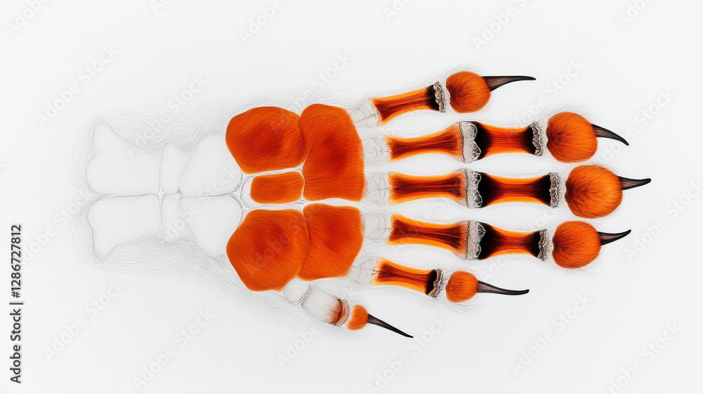 Anatomy, A detailed cross-section image of a tiger's paw illustrating ...