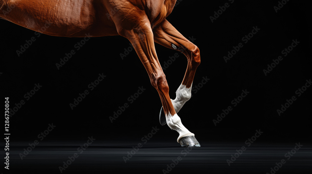 Anatomy, High-resolution image showcasing a horse's muscular legs in a ...