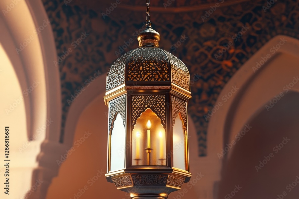 traditional arabic architecture with metallic copper details and ...