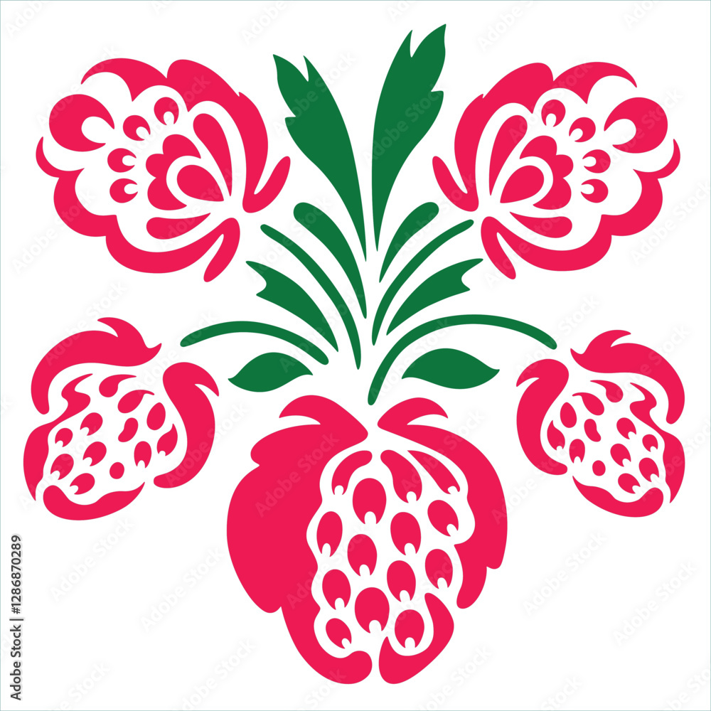 Strawberry stencil, Strawberry template, Strawberry vector, cut files ...