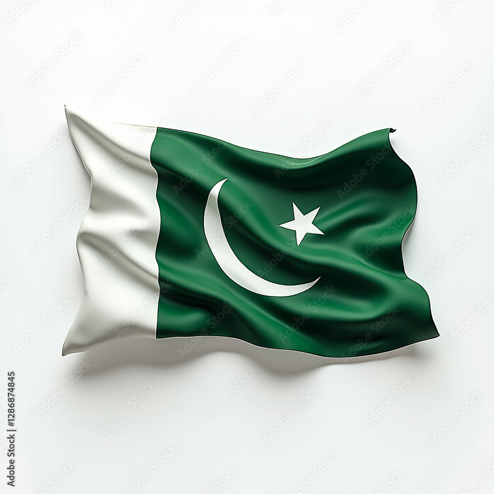 The Pakistani flag gracefully waves, a symbol of national pride and ...