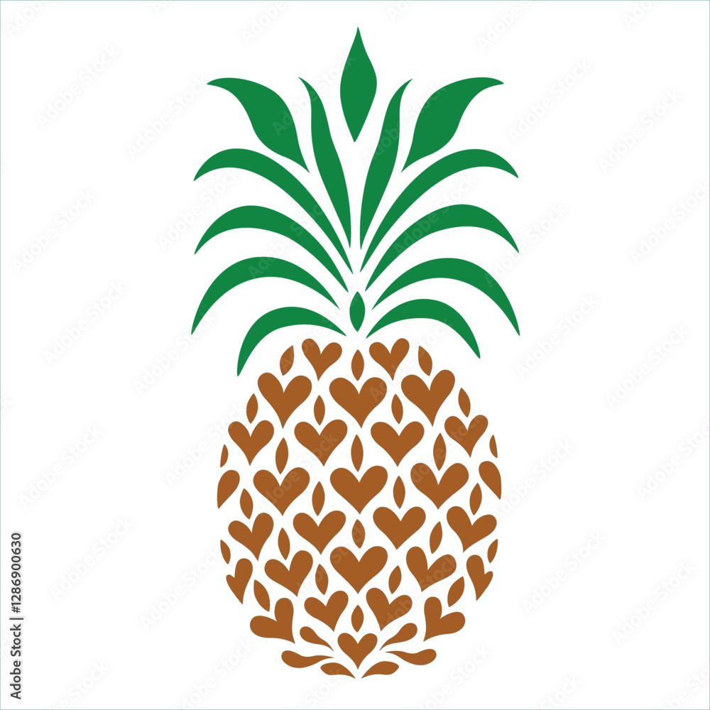 Pineapple stencil, Pineapple template, Pineapple vector, cut files, laser cut, Silhouette ...