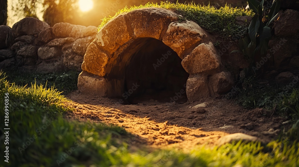 Empty Tomb of Jesus Christ: A Powerful Easter Symbol. Depicts the ...