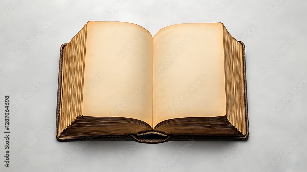 Open Antique Book on Neutral Background: High-Resolution Product Shot ...