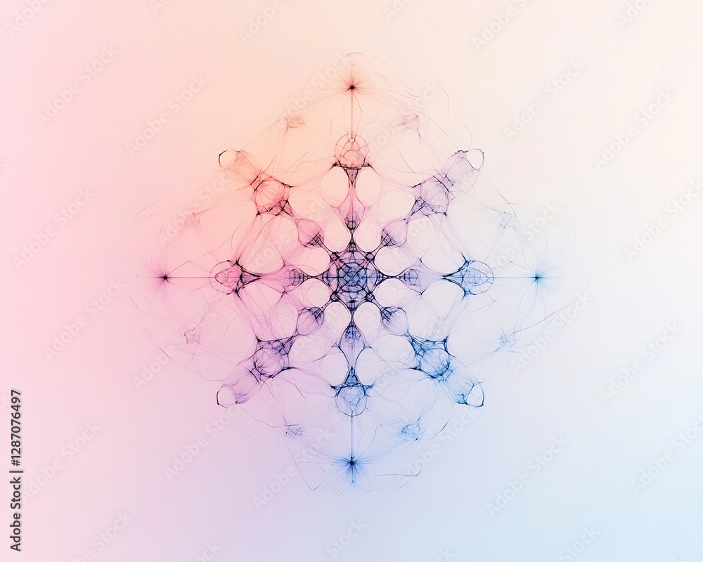 Organic molecule rendered scientific sketch style ultra detailed carbon ...