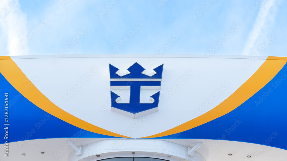 Cruise ship logo blue and white color scheme on Royal Caribbean cruise ...