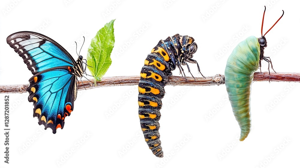 Butterfly life cycle stages isolated macro photography nature in-depth ...