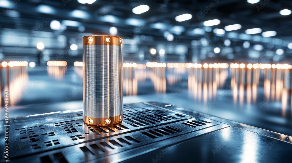 Single battery pouch cell displayed in isolation, sharp focus on ...