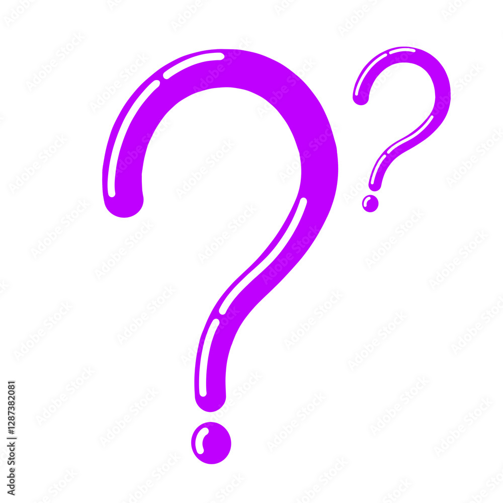 Question mark symbol, icon, sign isolated on transparent background ...