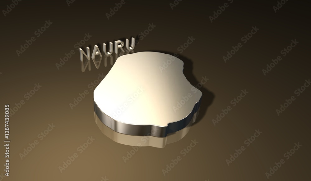 Map of Nauru a tiny island country in Micronesia northeast of Australia ...