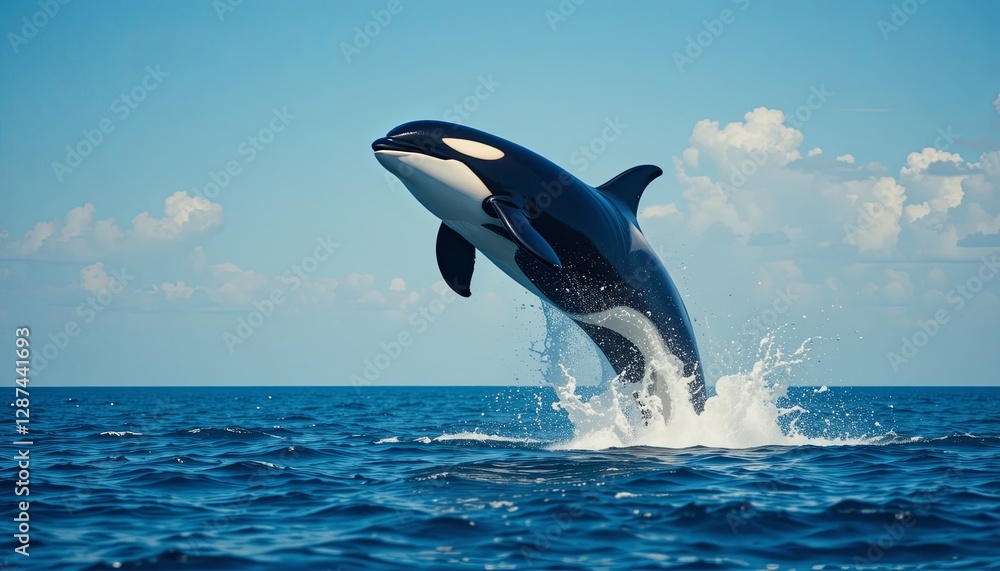 Orca breaching ocean wildlife photography marine environment side view ...