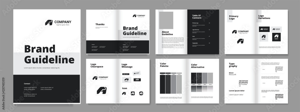 Vector de Stock Brand Guideline Template, A4 logo guideline layout ...