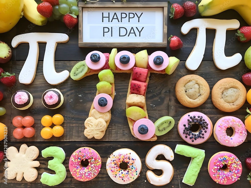 DIY Pi Day craft ideas featuring cut-out π symbols and numbers Stock ...